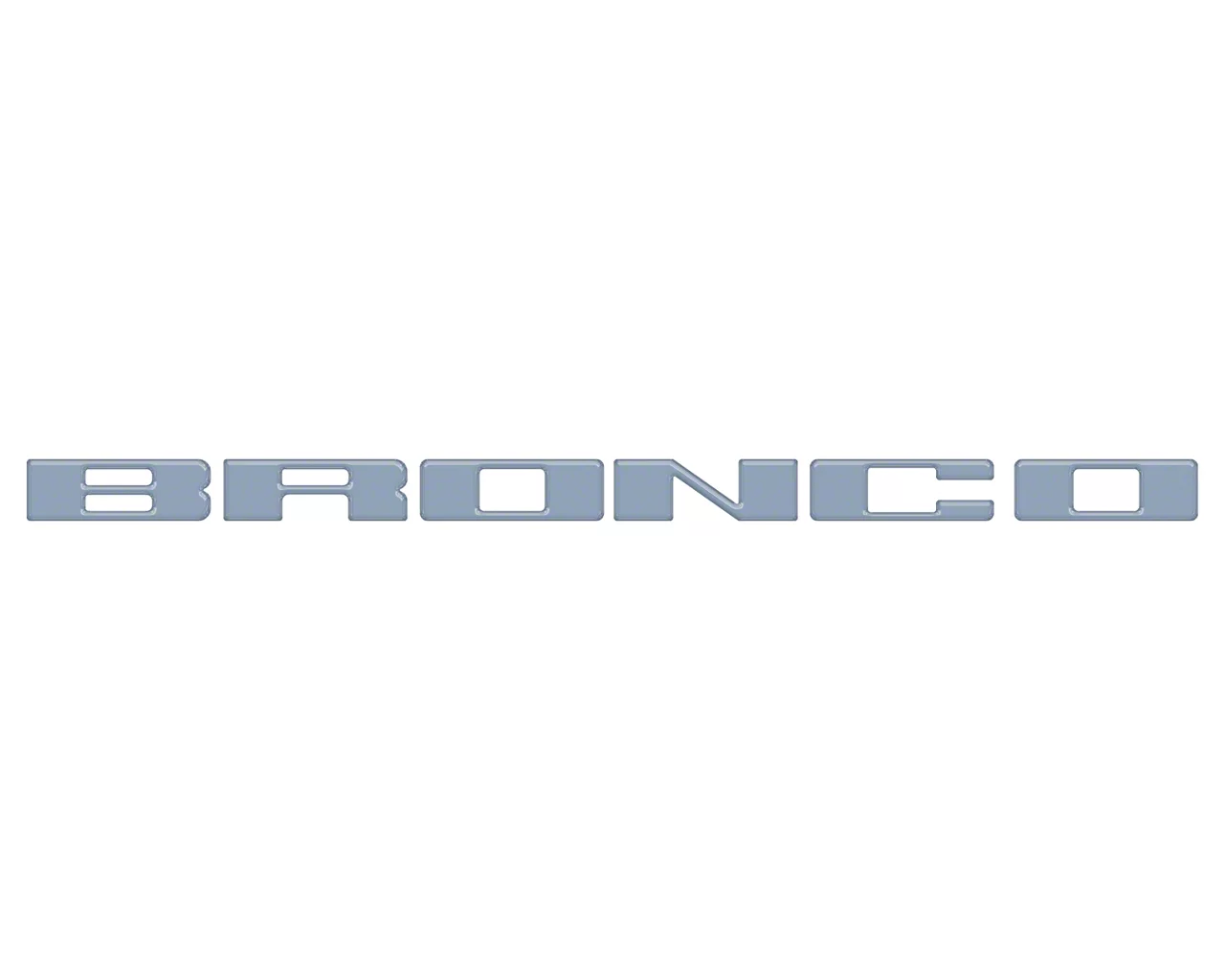 Bronco Front Grille Letters Overlays; Azure Gray (21-24 Bronco ...