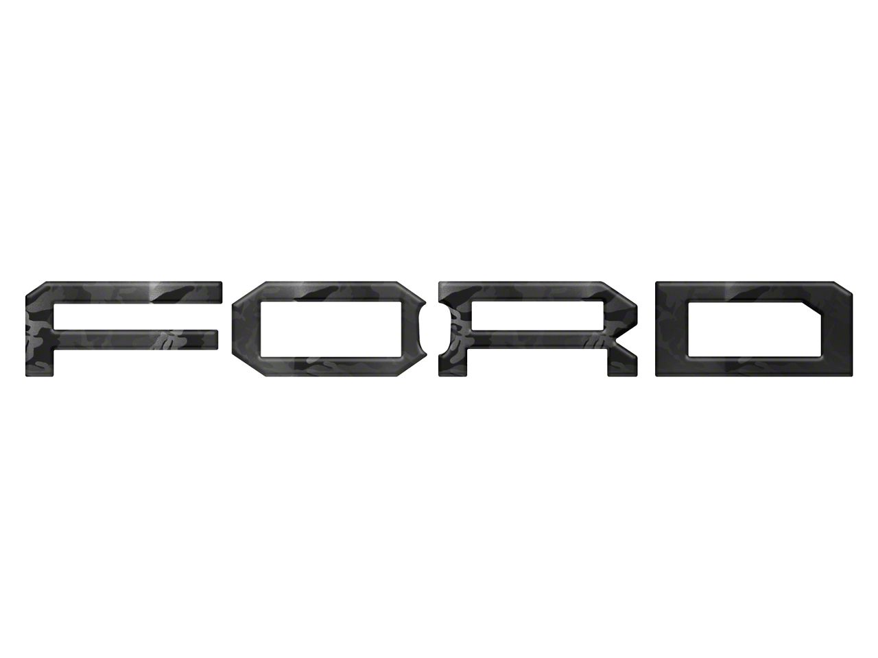 Bronco Front Grille Letters Overlays; Reflective Black Shadow (22-25 ...