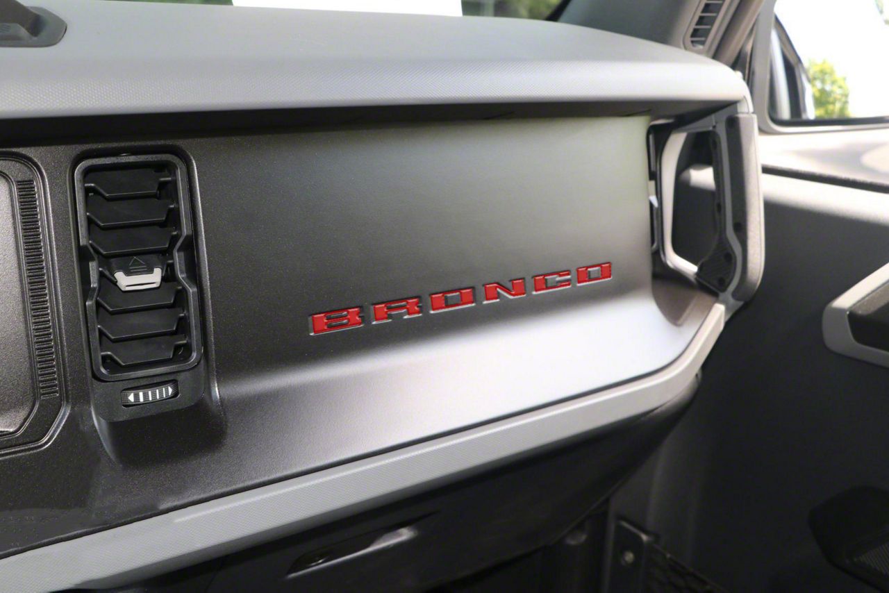 Bronco Glove Box Letters Inserts; Race Red (21-25 Bronco) - Free Shipping