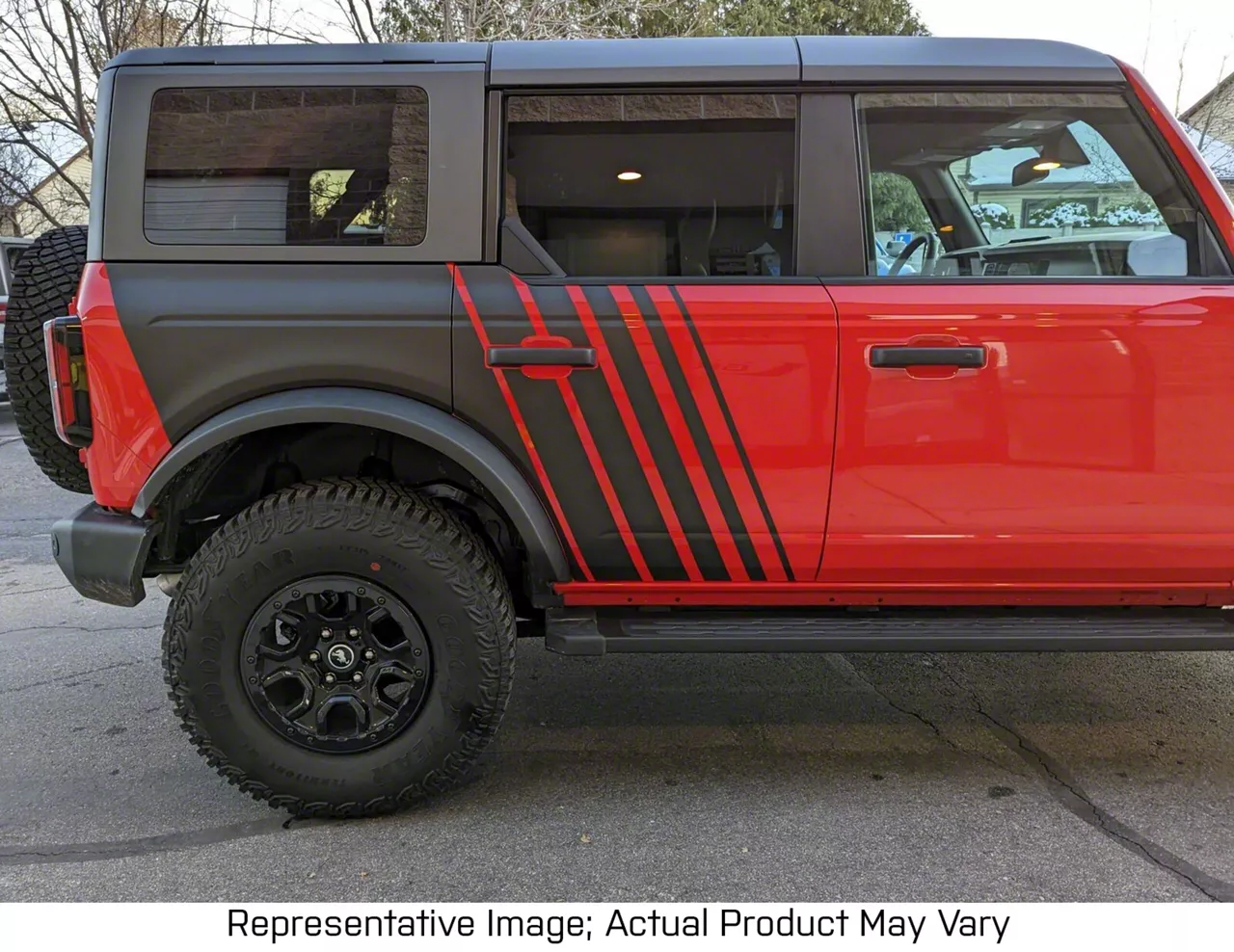 Bronco Quarter Panel Side Fading Decals; Gloss Flame Red (21-25 Bronco ...