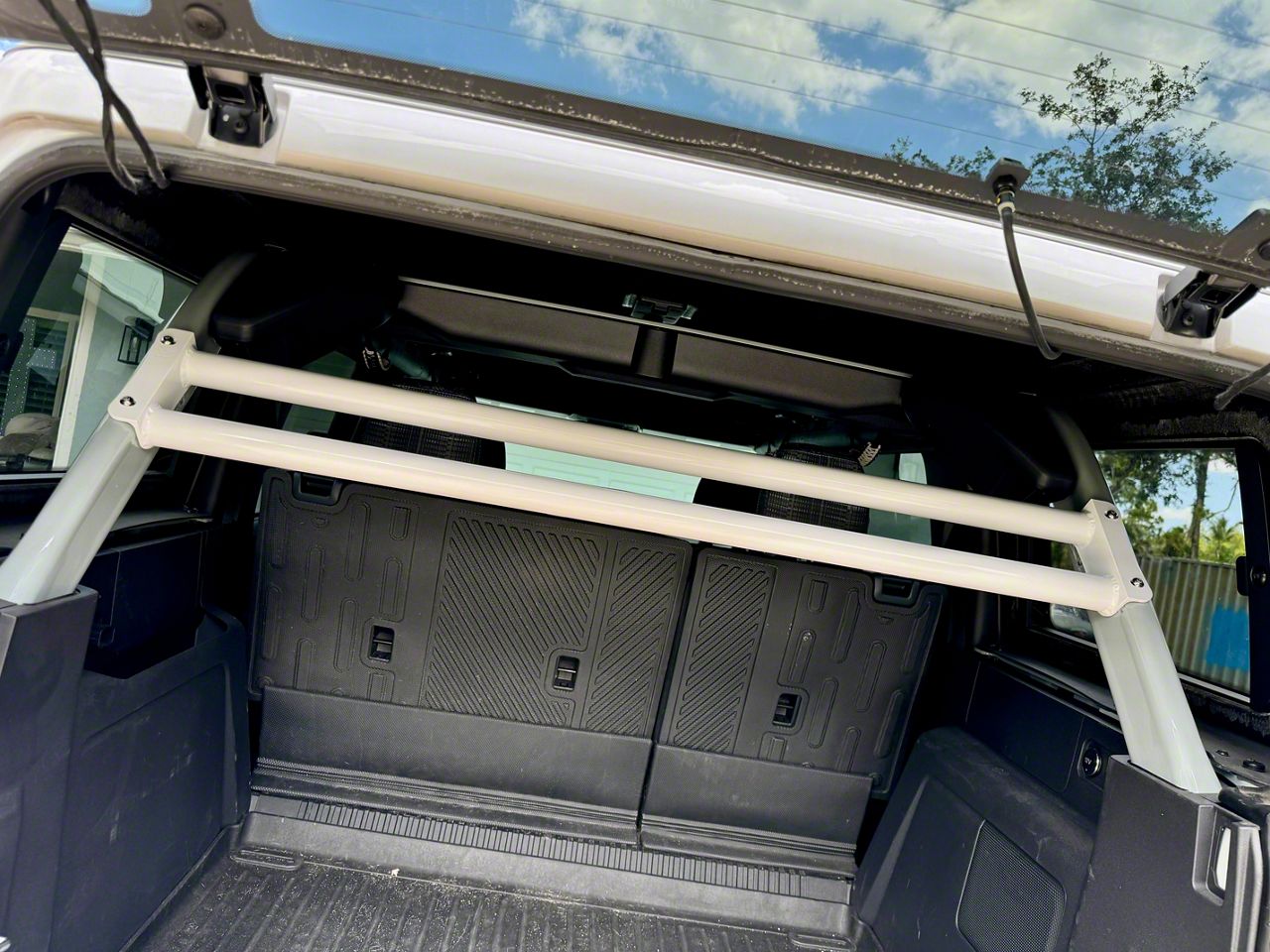 Bronco Rear Roll Cage Brace; Dual Tube; Bare (21-25 Bronco 4-Door ...