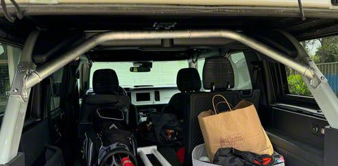 Bronco Rear Roll Cage Brace; Single Arched; Bare (21-25 Bronco 4-Door ...