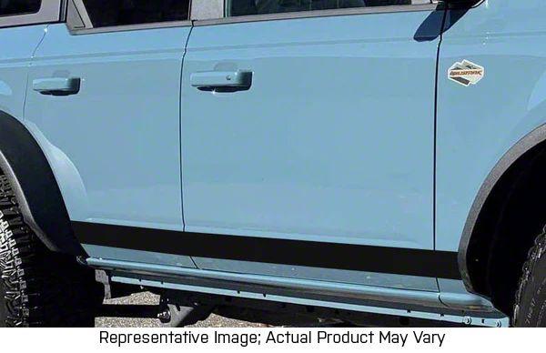 Bronco Rocker Panel Stripes; Silver (21-24 Bronco 4-Door) - Free Shipping