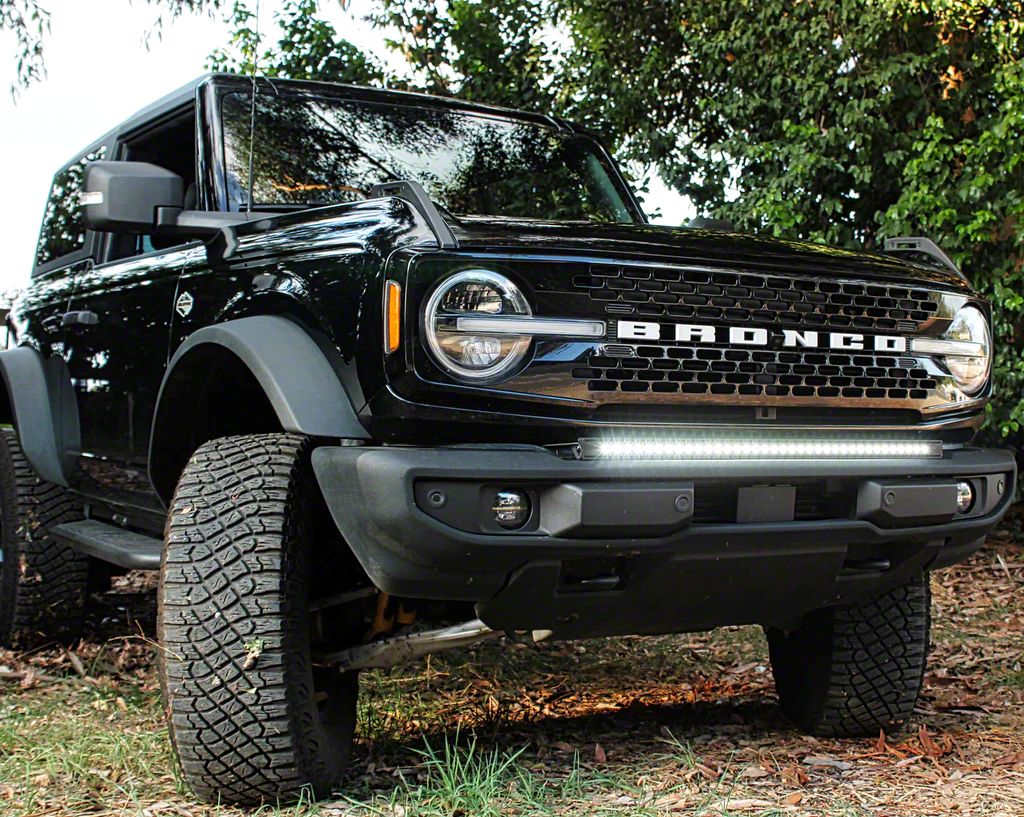 Bronco Single 40-Inch White LED Light Bar with Bumper Mounting Brackets ...