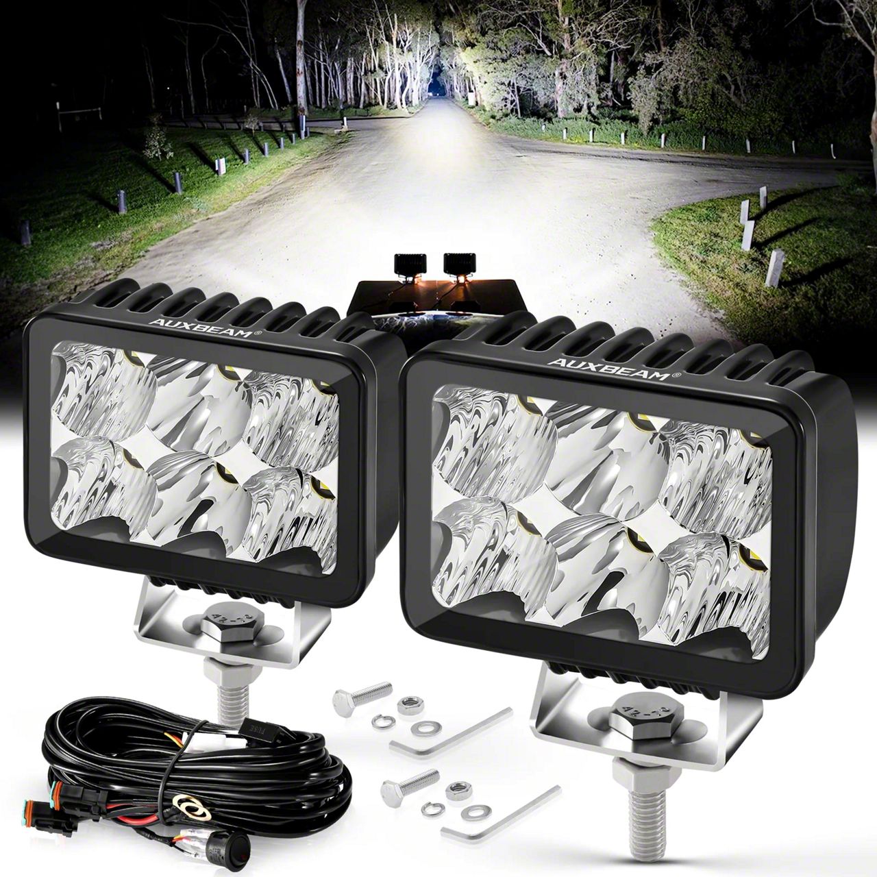 Bronco Sport 3-Inch LED Driving Lights; Combo Beam (Universal; Some ...