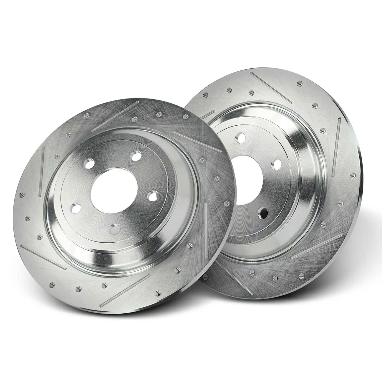 Bronco Sport Drilled and Slotted 5-Lug Rotors; Rear Pair (21-26 Bronco ...
