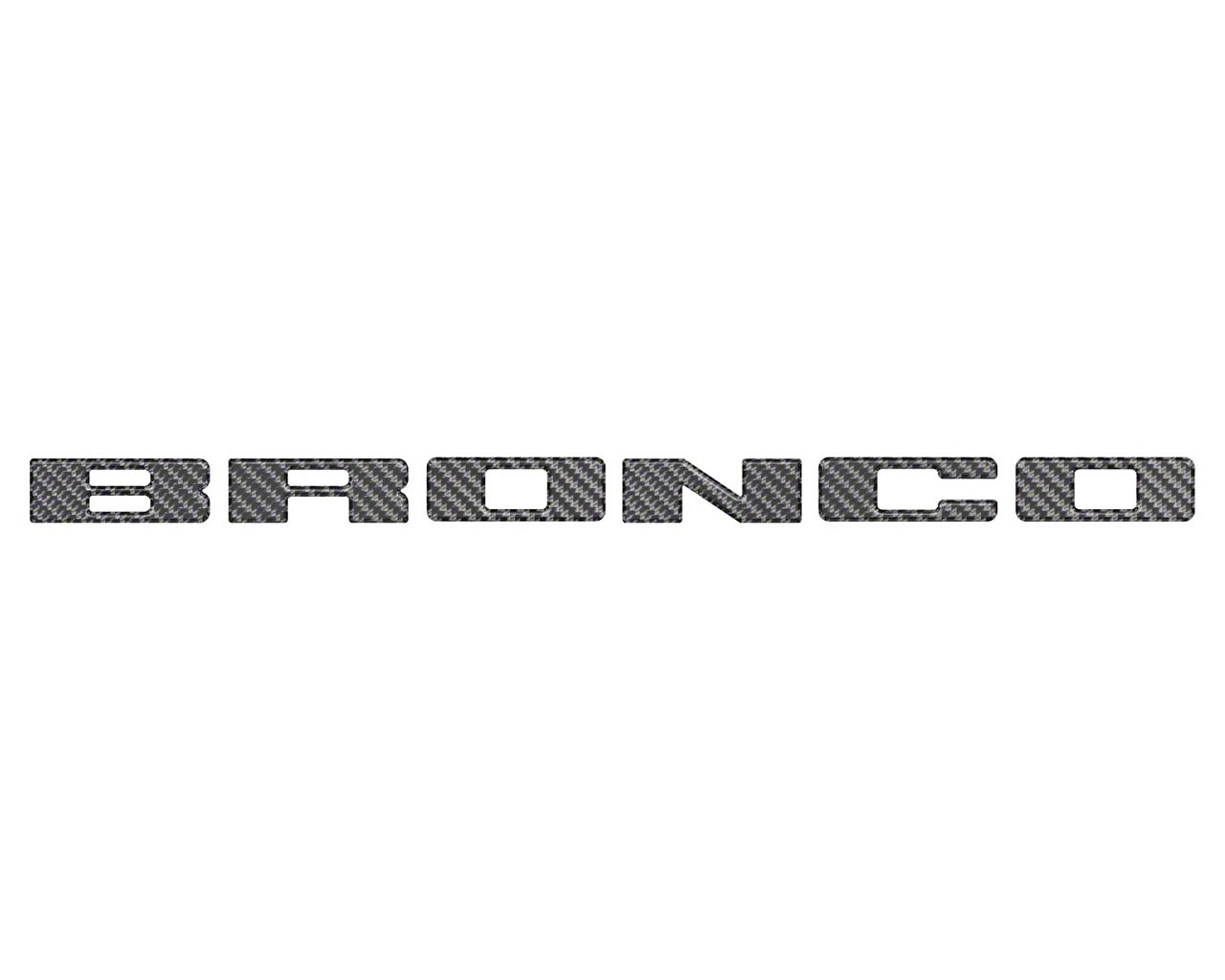Bronco Sport Front Grille Letters Overlays; Domed Carbon Fiber (21-24 ...