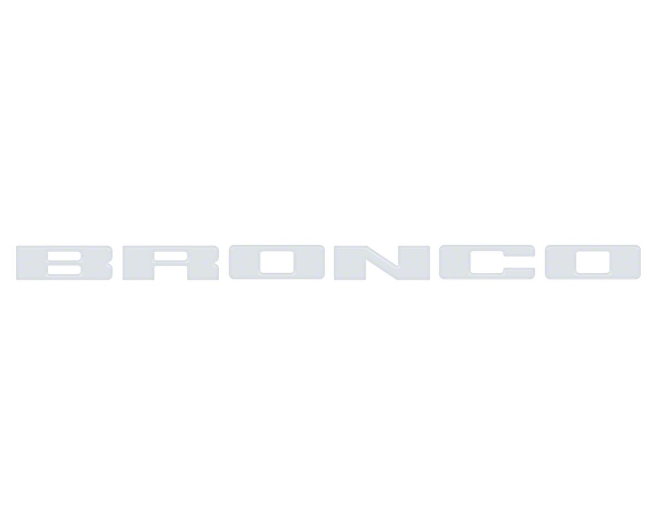 Bronco Sport Front Grille Letter Overlays; Gloss White (21-26 Bronco ...