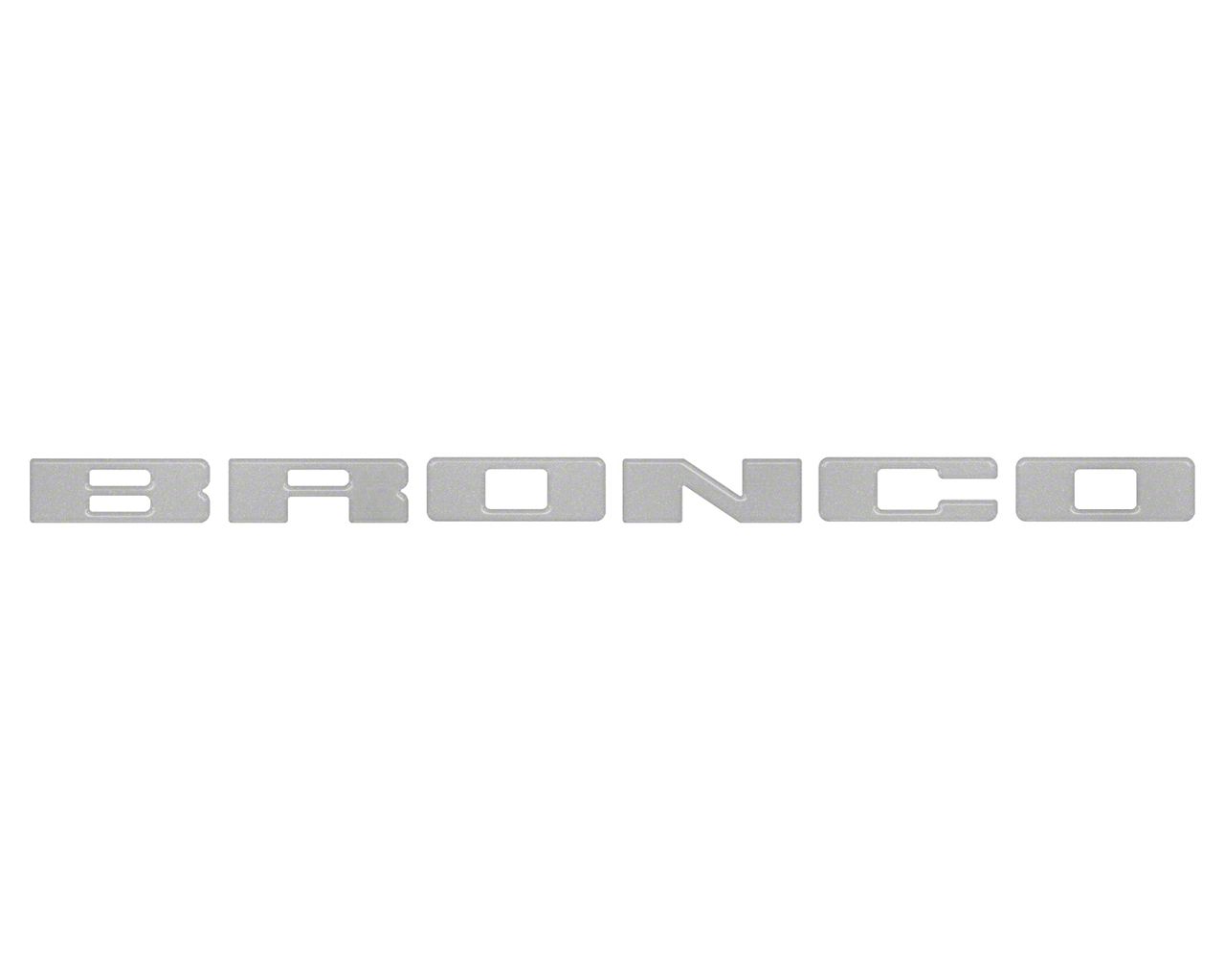 Bronco Sport Front Grille Letters Overlays; Turbo Silver (21-24 Bronco ...
