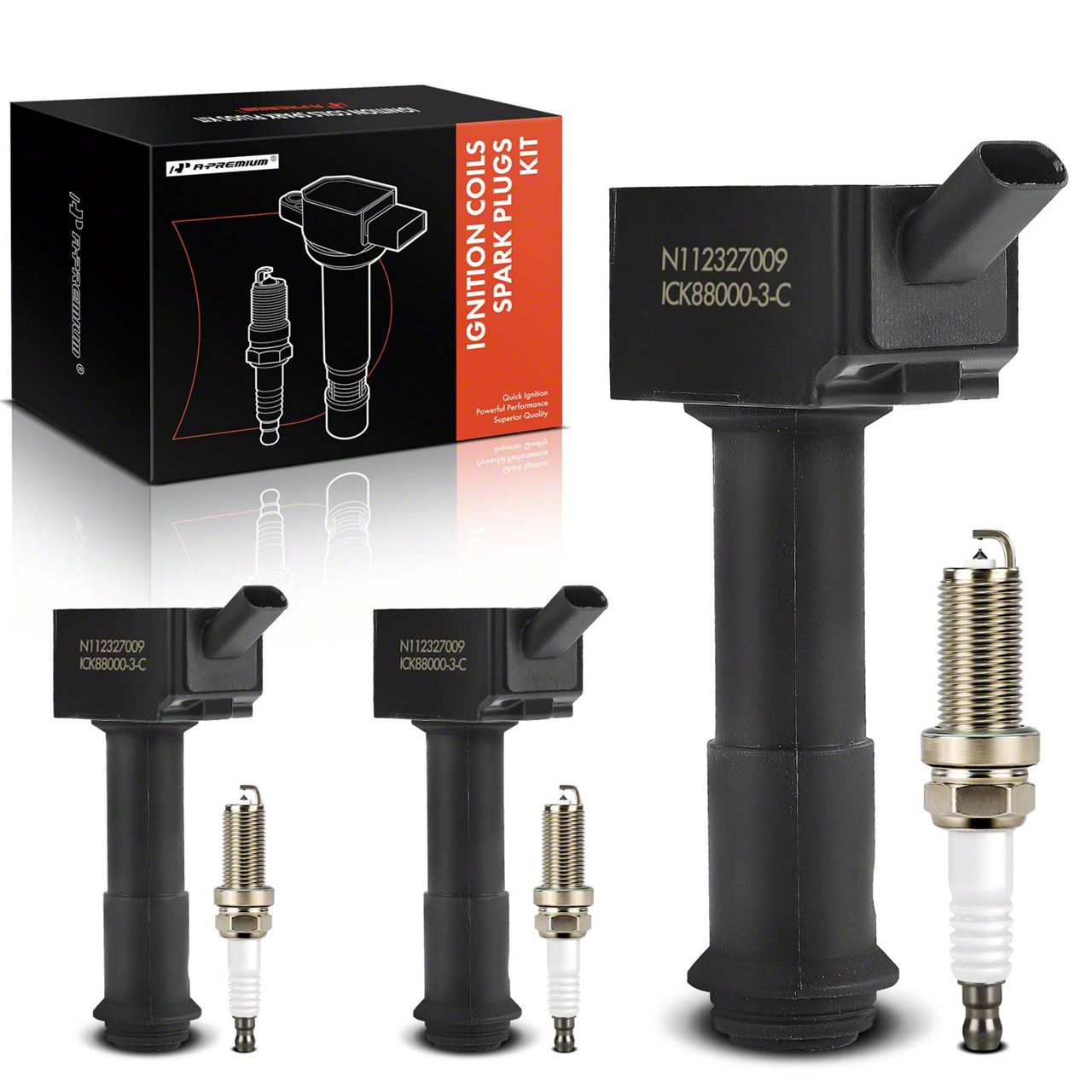 Bronco Sport Ignition Coil Set with Iridium Spark Plugs; Black (21-26 1 ...