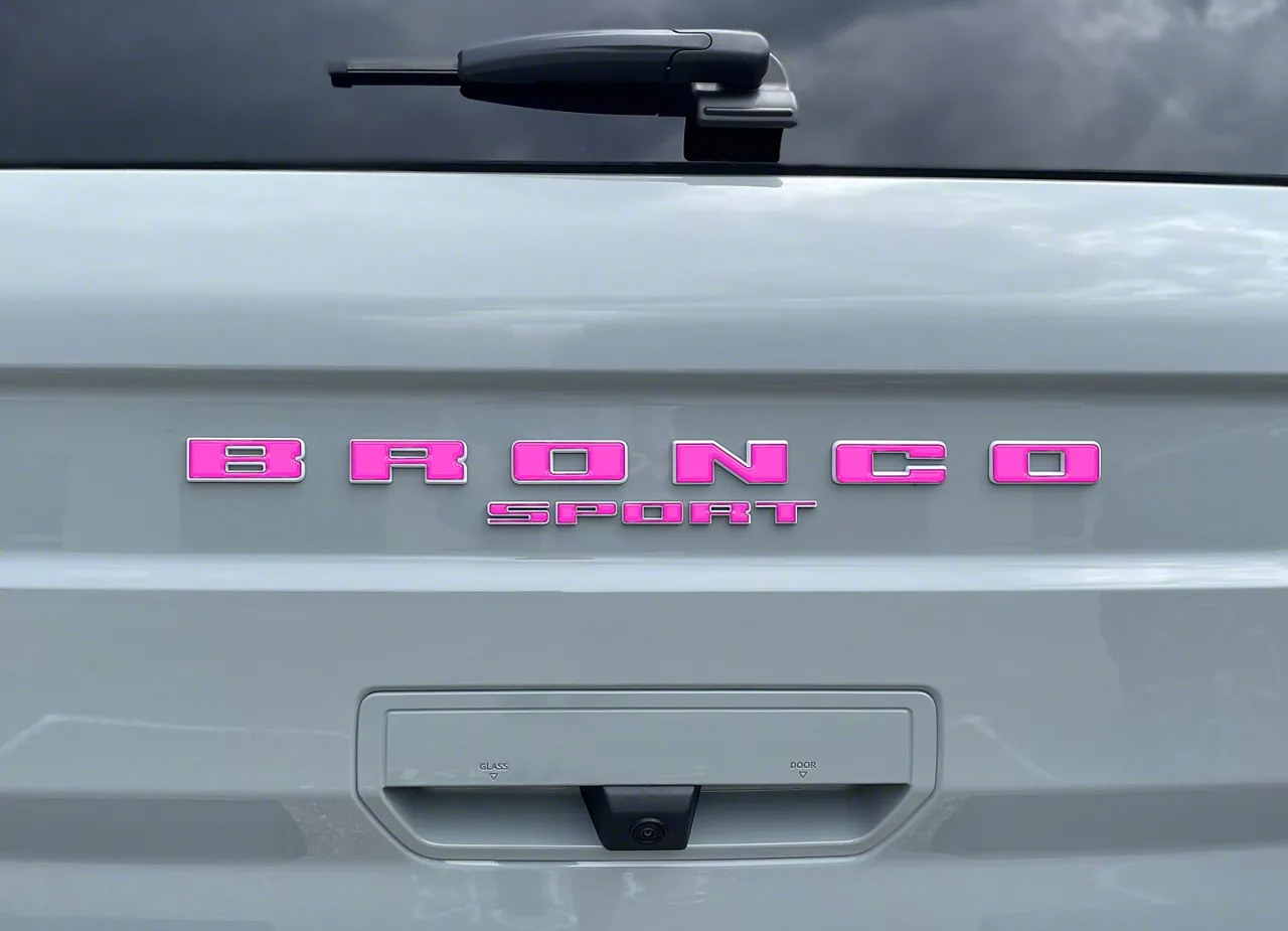 Bronco Sport Rear Liftgate Letter Overlays; Hot Pink (21-26 Bronco ...