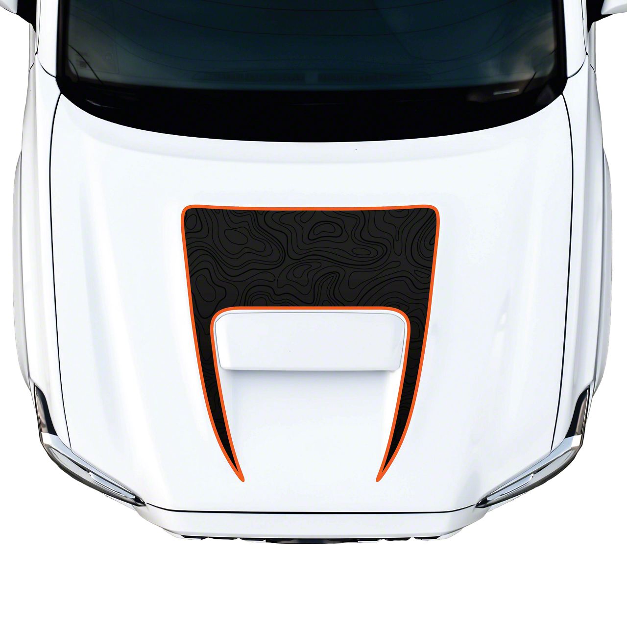 Bronco Topographic Map Hood Graphic; Black (21-25 Bronco, Excluding ...