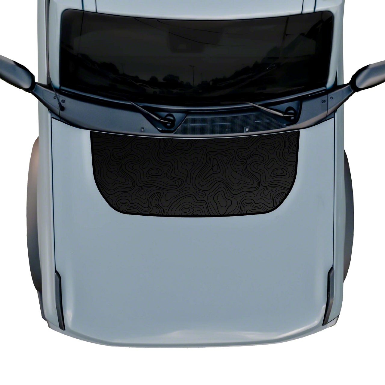 Bronco Topographic Map Hood Graphic; Black with Red Outline (21-25 ...