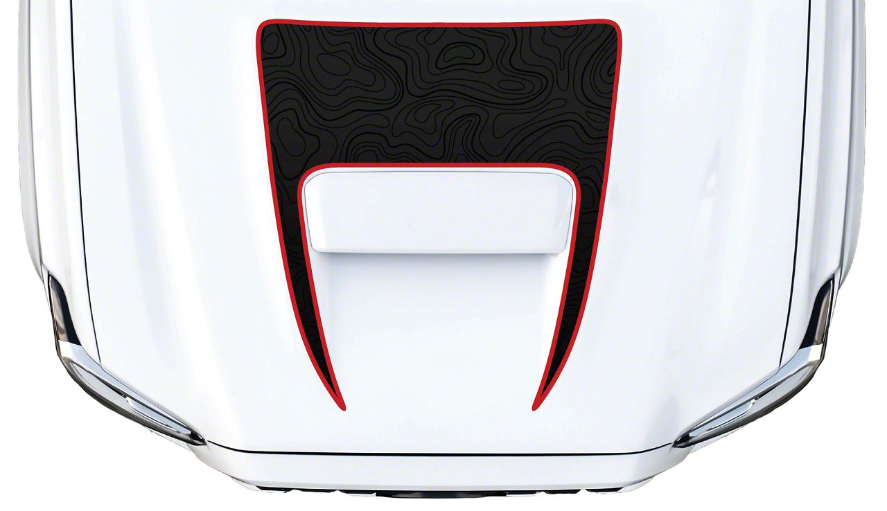 Bronco Topographic Map Hood Graphic; Black with White Outline (21-25 ...