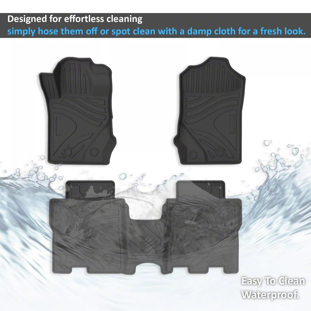 Bronco TOTALINER Heavy Duty Front and Rear Floor Liners; Black (21-25 ...