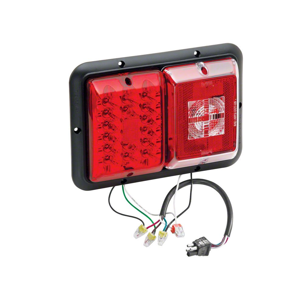 Bronco Trailer Light; Tail Light Horizontal Mount with Red LED ...
