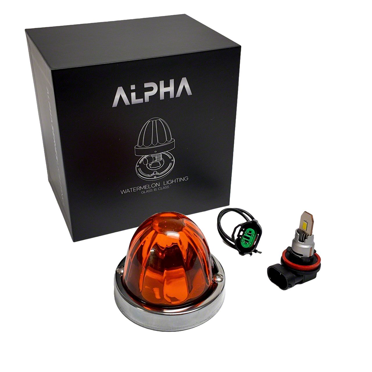 BTS Lighting Jeep Gladiator Alpha Series Glass is Class LED Star Watermelon Light; Amber Alpha ...