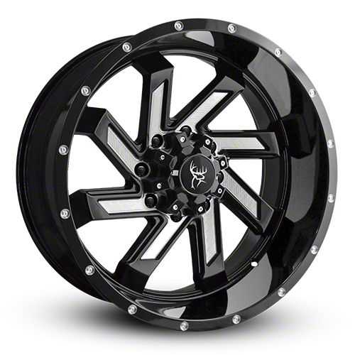 Buck Commander Titan SAW Gloss Black Milled Face 6-Lug Wheel; 20x10 ...