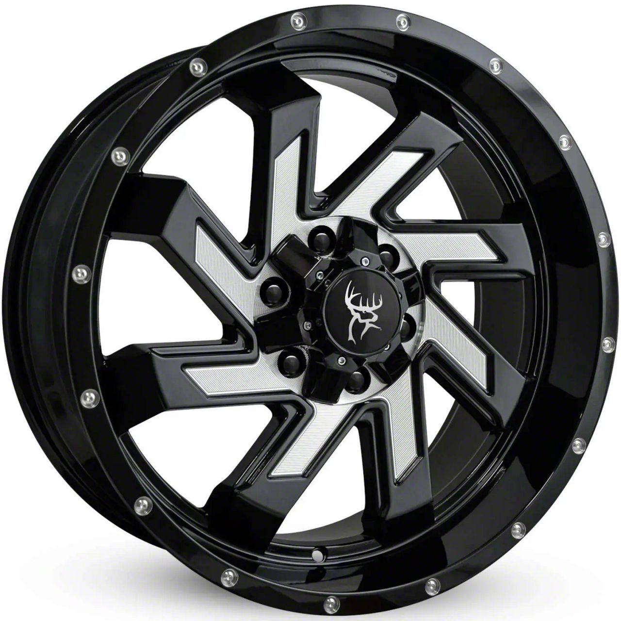 Buck Commander Titan XD SAW Gloss Black Milled Face 6-Lug Wheel; 20x9 ...
