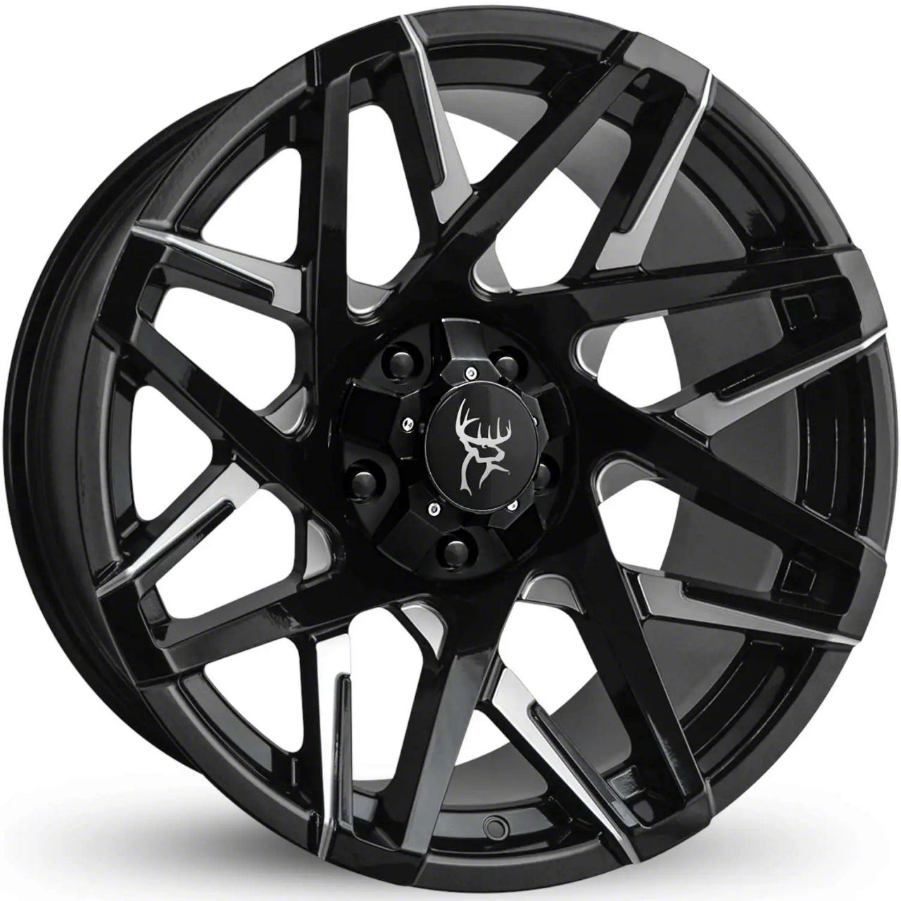 Buck Commander Tundra Canyon Gloss Black Milled Face 6-Lug Wheel; 20x9 ...