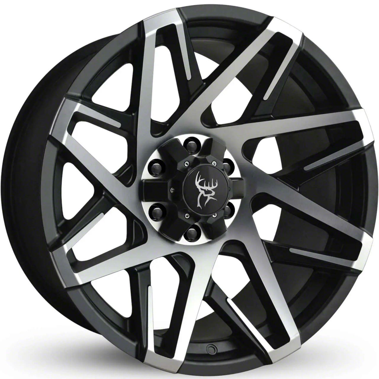 Buck Commander Tundra Canyon Satin Black Machined Face 6-Lug Wheel ...