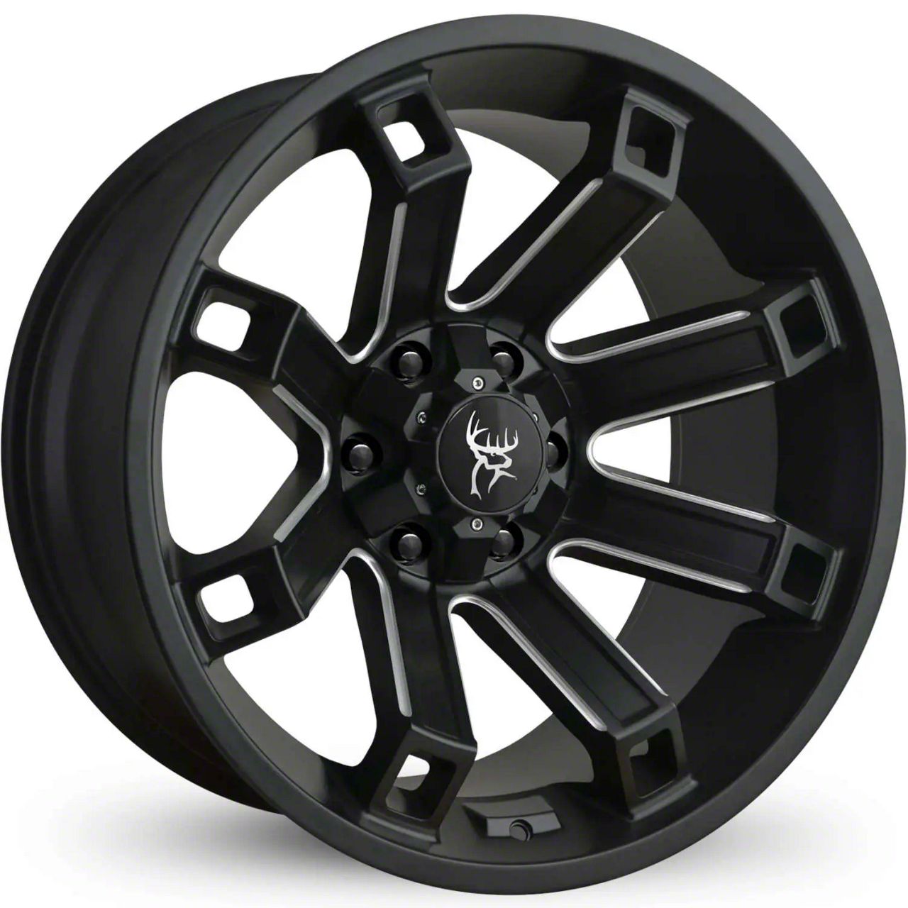 Buck Commander Tundra Hollow Point Satin Black Milled Spokes 6-Lug ...