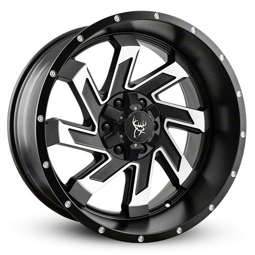Buck Commander Tundra SAW Satin Black Machined Face 6-Lug Wheel; 20x10 ...