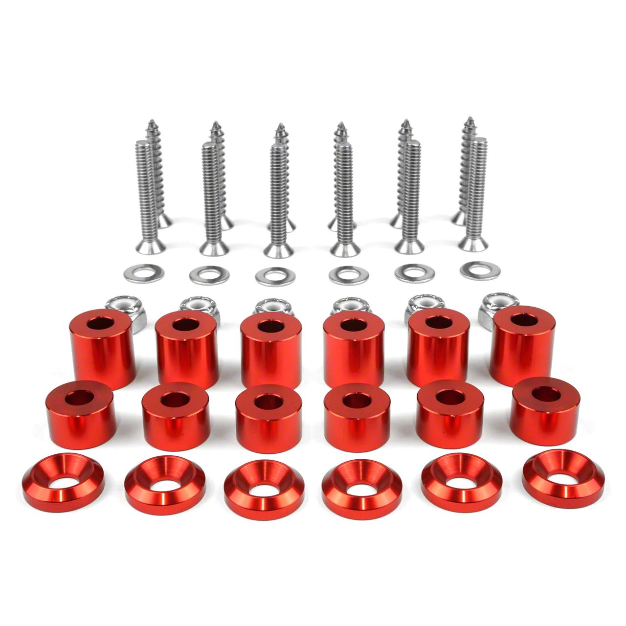 Frontier Tech Plate Mounting Hardware Kit; Red - Free Shipping