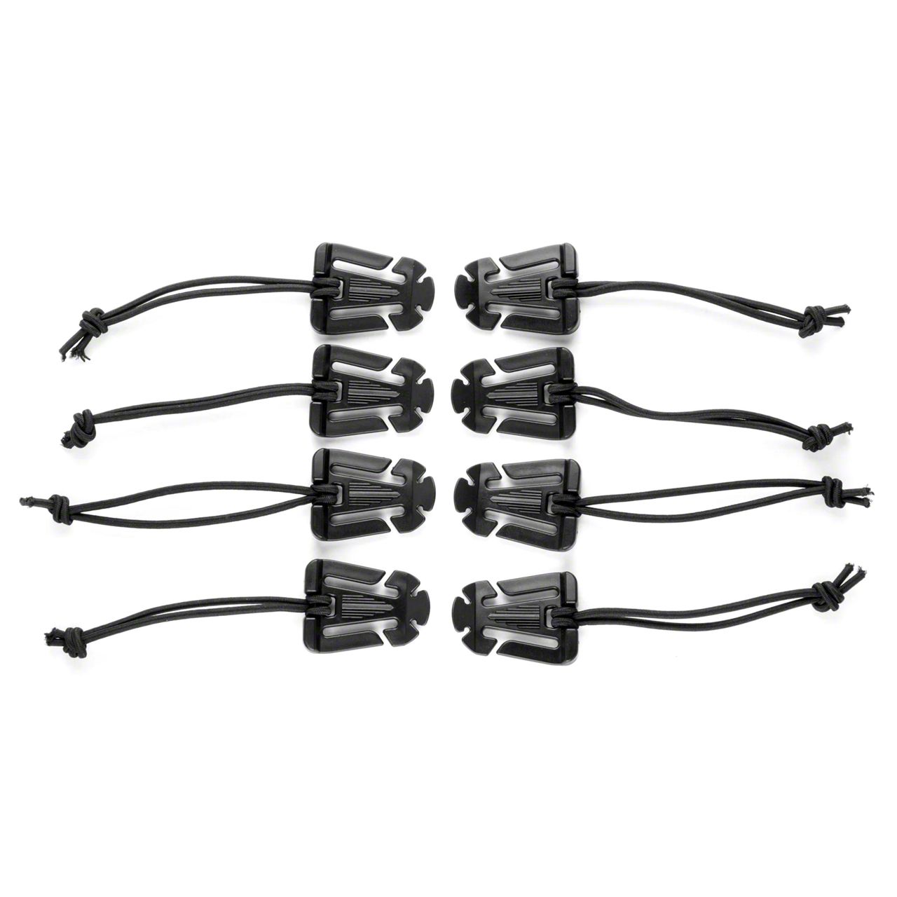 Tacoma Elastic Tech Panel Clips; 8-Piece Kit; Black - Free Shipping