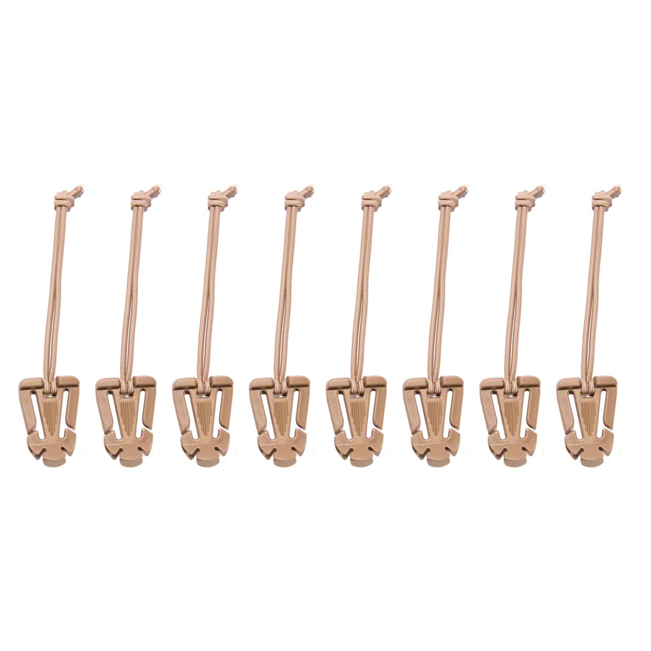 Tacoma Elastic Tech Panel Clips; 8-Piece Kit; Tan - Free Shipping