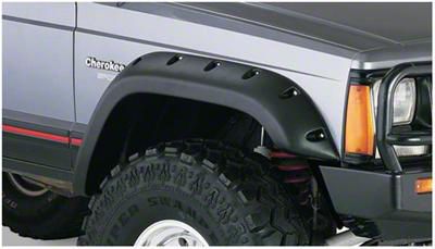 Jeep Cherokee Cut-Out Fender Flares; Front; Matte Black (84-01 Jeep ...