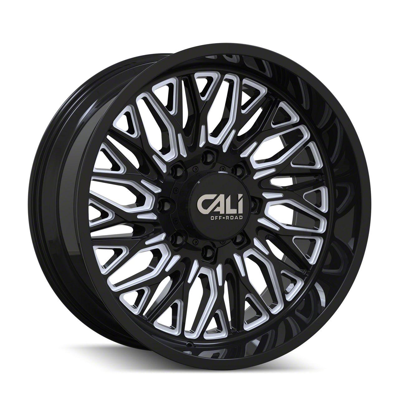 Cali Off-Road Toyota 4-Runner Crusher Gloss Black Milled 6-Lug Wheel ...