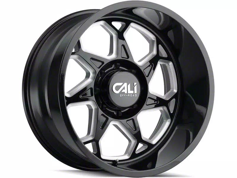 Cali Off-Road Toyota 4-Runner Sevenfold Gloss Black Milled 6-Lug Wheel ...