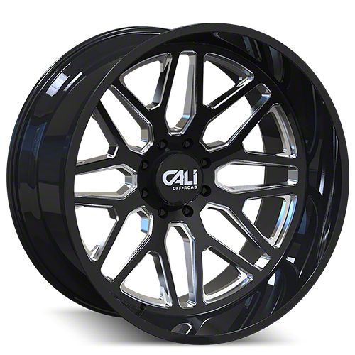 Cali Off-Road Titan Invader Gloss Black Milled 6-Lug Wheel; 20x10 ...