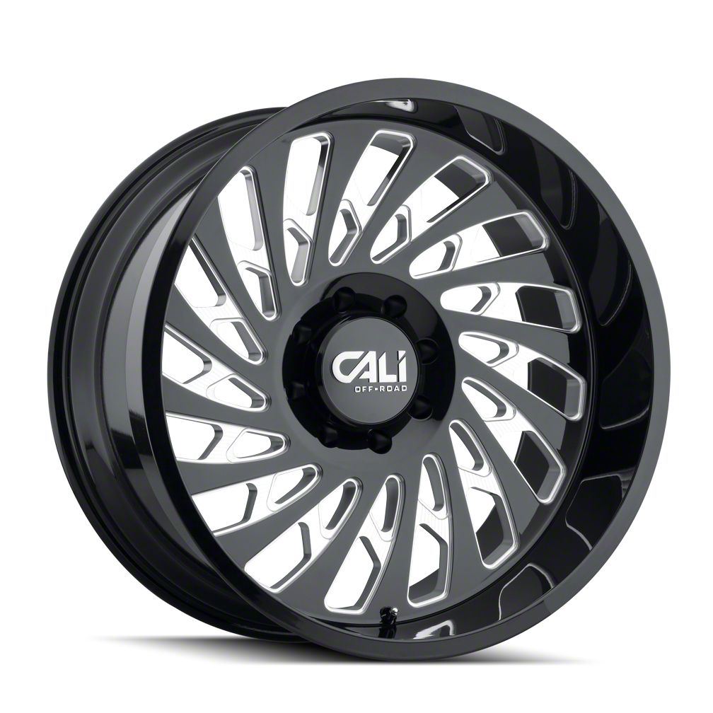 Cali Off-Road Titan Switchback Gloss Black Milled 6-Lug Wheel; 20x12 ...