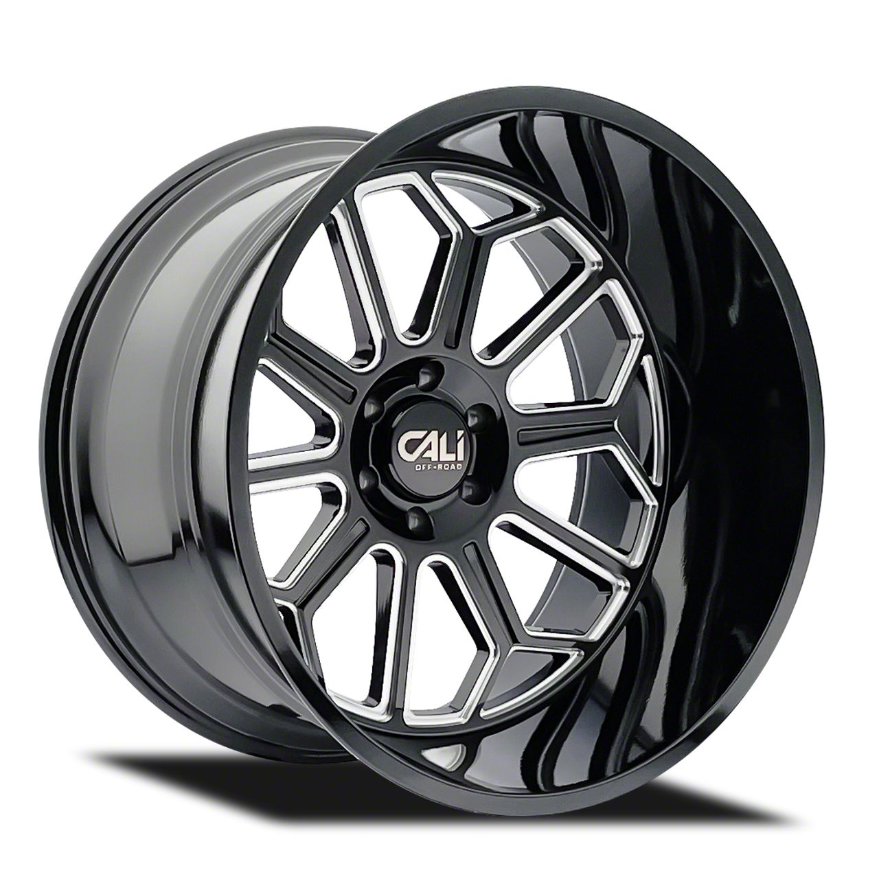 Cali Off-Road Titan XD Auburn Gloss Black Milled 6-Lug Wheel; 24x14 ...
