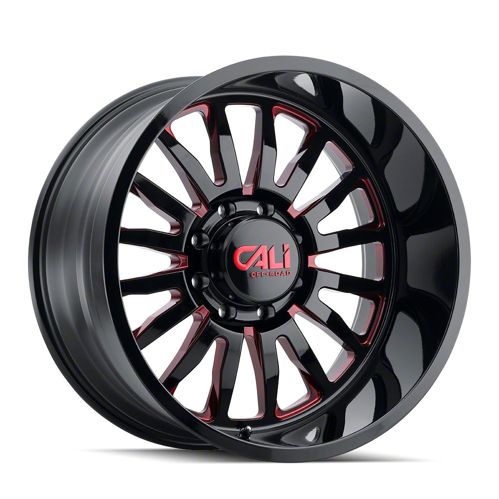 Cali Off-Road Tundra Summit Gloss Black Milled with Prism Red 6-Lug ...