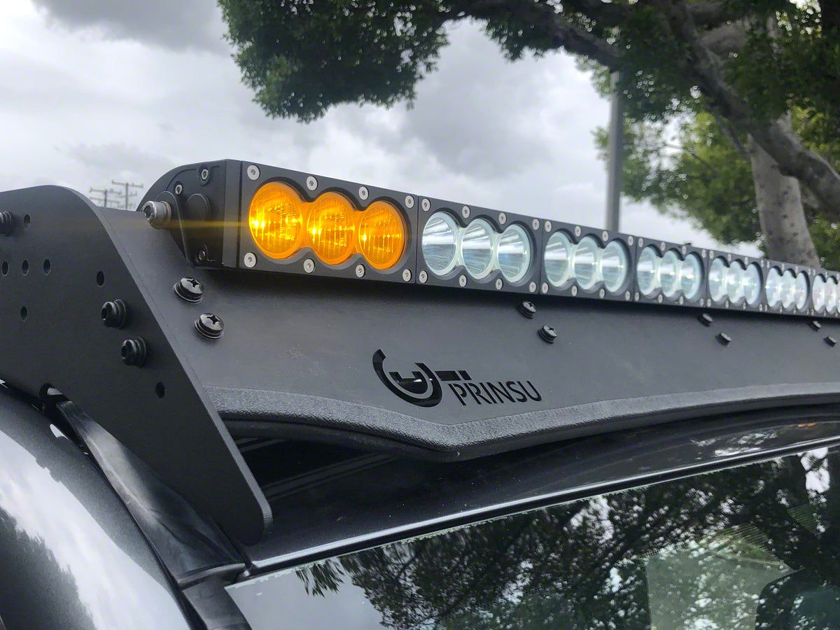 Jeep Grand Cherokee Dual Function LED Light Bar with Tall Dual Function Switch and Prinsu Roof ...