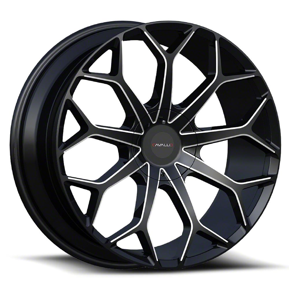 Cavallo Toyota 4-Runner CLV-22 Gloss Black Milled Windows 6-Lug Wheel ...