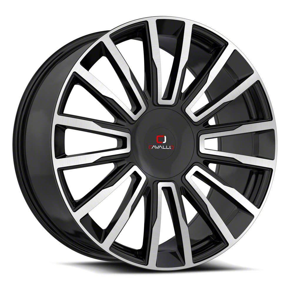 Cavallo Toyota 4-Runner CLV-47 Gloss Black and Machined 6-Lug Wheel ...