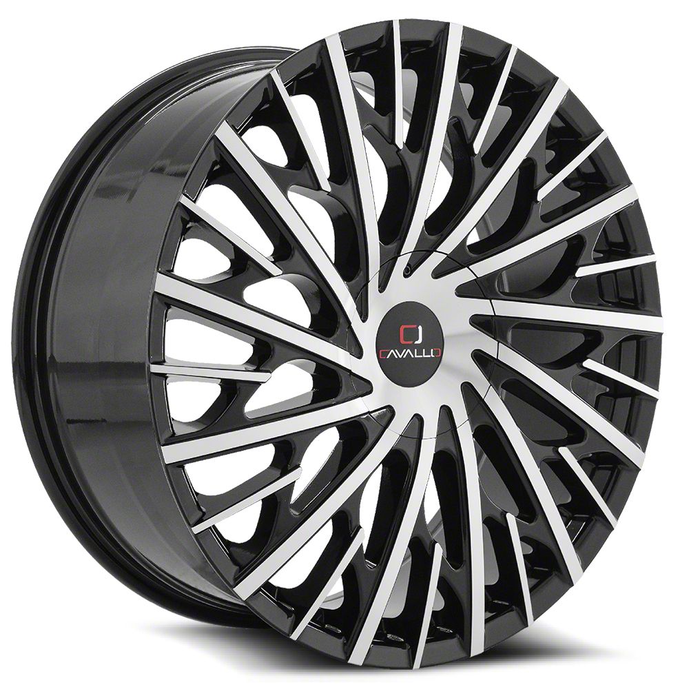 Cavallo Bronco Sport CLV-30 Gloss Black and Machined 5-Lug Wheel; 22x8 ...