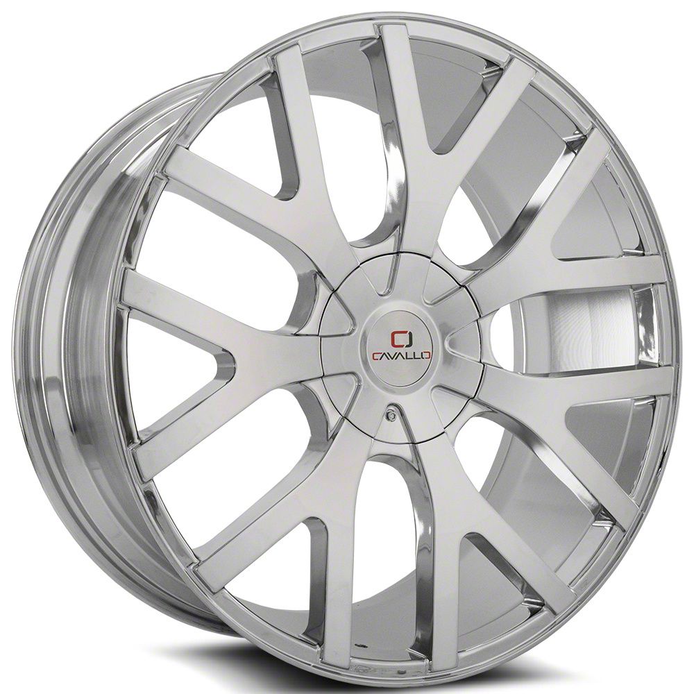 Cavallo Jeep Wrangler CLV-15 Chrome Wheel; 22x8.5; 38mm Offset CLV ...