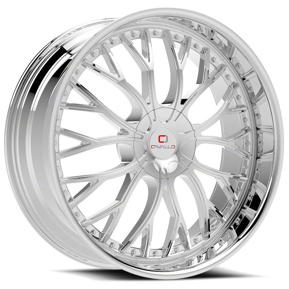 Cavallo Jeep Wrangler CLV-33 Chrome Wheel; 22x8.5; 38mm Offset CLV-33228551101143+38C (97-06 ...