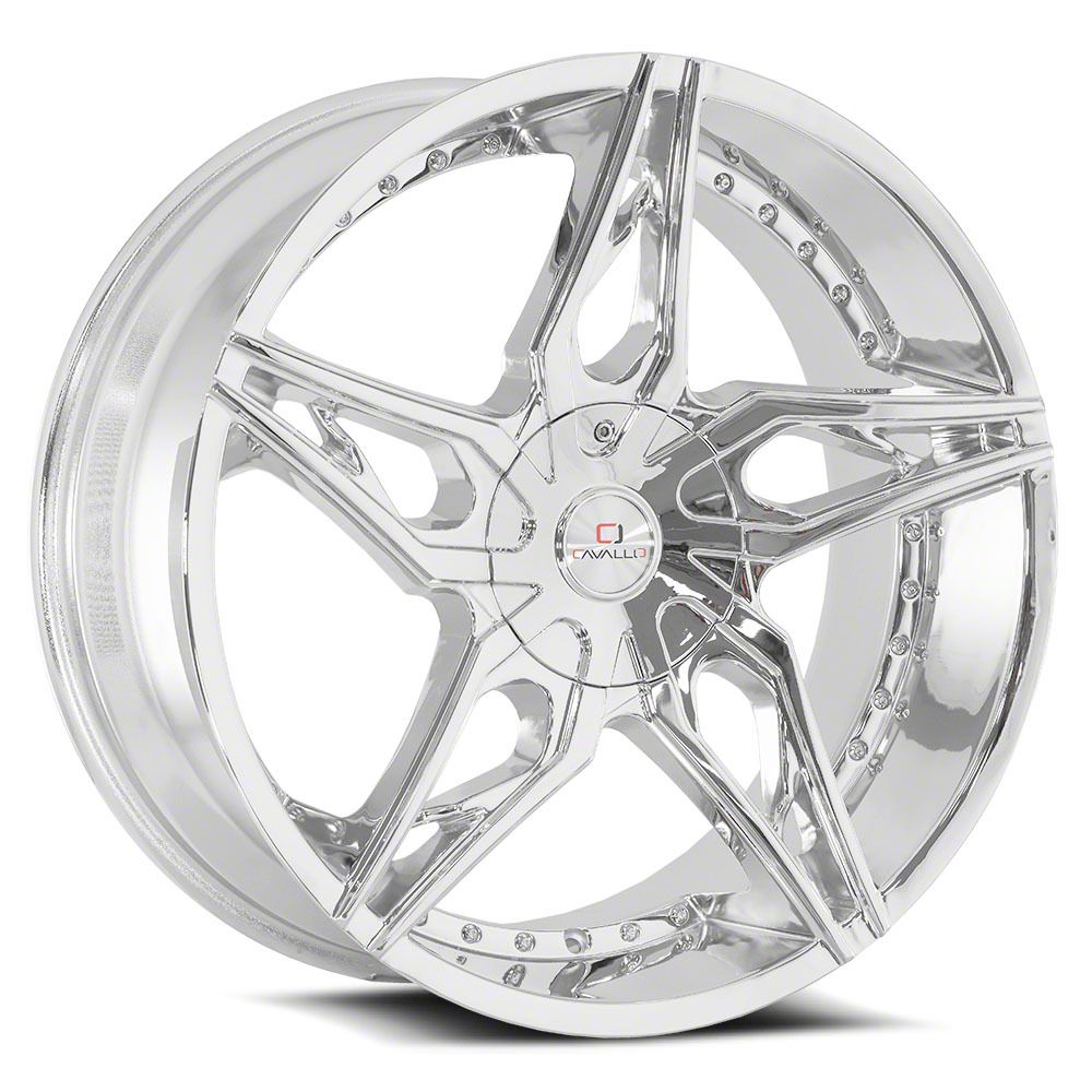 Cavallo Jeep Wrangler CLV-38 Chrome Wheel; 22x8.5; 38mm Offset CLV ...