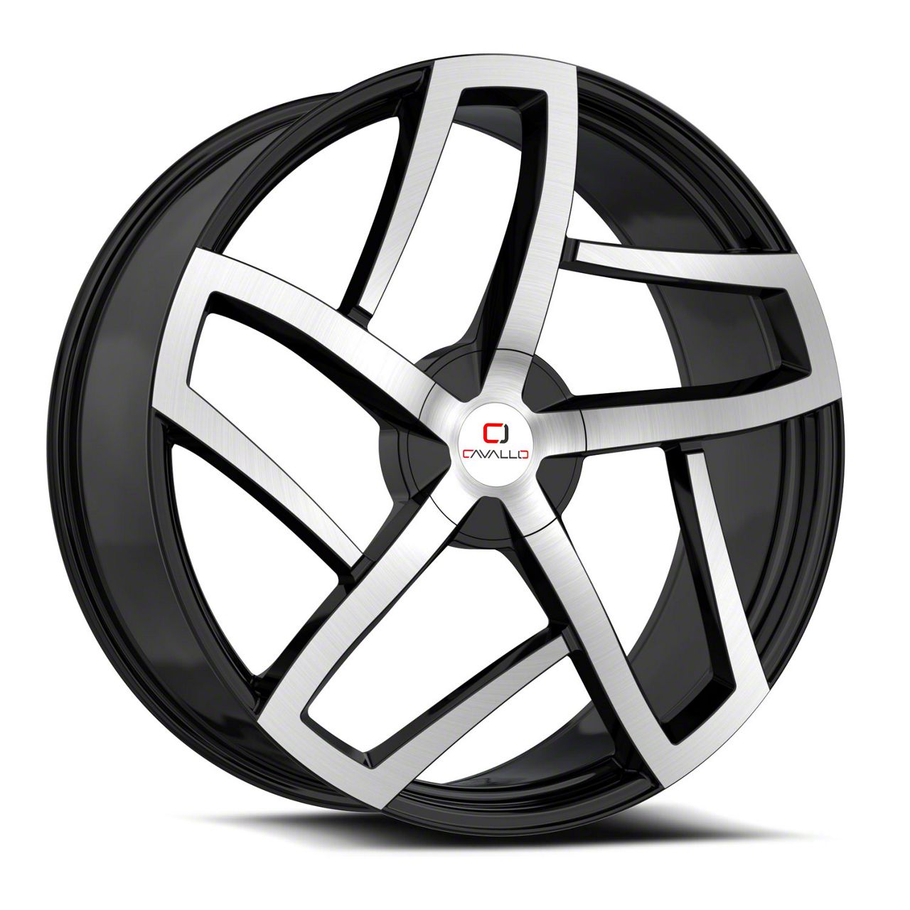 Cavallo Tacoma CLV-50 Gloss Black and Machined 5-Lug Wheel; 18x8; 35mm ...