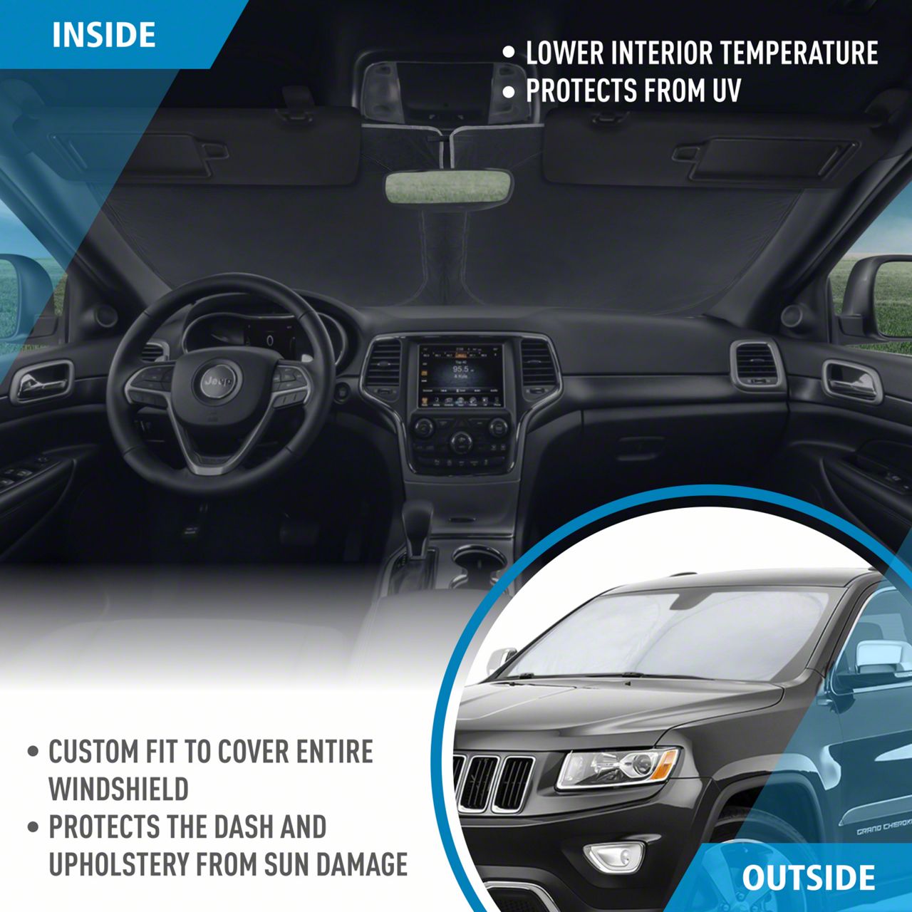 Jeep Grand Cherokee Windshield Sun Shade (11-21 Jeep Grand Cherokee WK2 ...