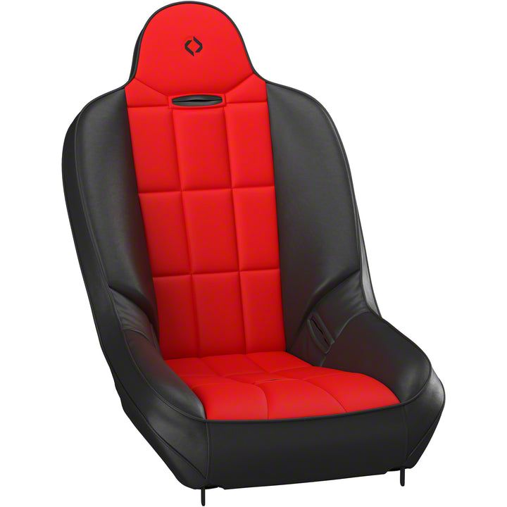 Corbeau Bronco Baja SS Suspension Seat; Black Vinyl/Red Cloth 65407 ...