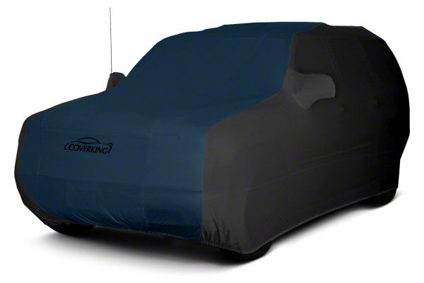 Coverking Jeep Wrangler Satin Stretch Indoor Car Cover; Black/Dark Blue ...