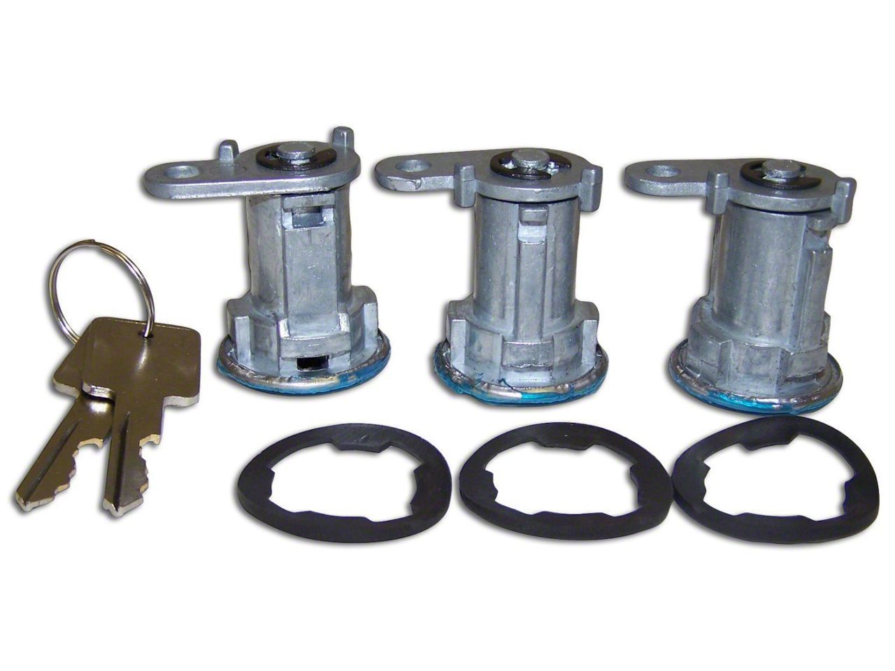 Jeep Wrangler Door Lock Cylinder Kit; 3-Locks (76-90 Jeep CJ5, CJ7 ...