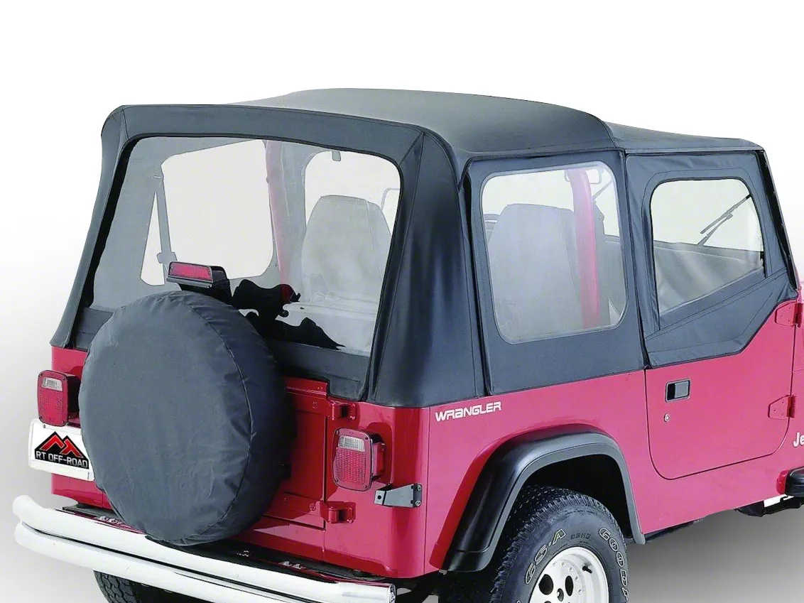 Jeep Wrangler Complete Soft Top with Clear Windows; Black Diamond (87 ...